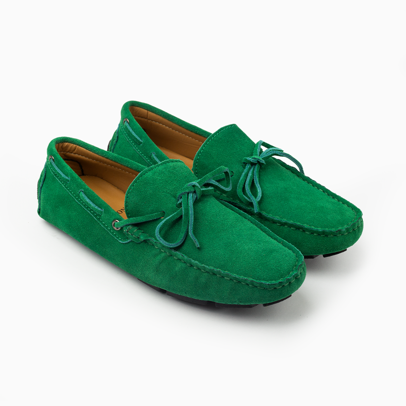 Suede leather mocassin with lace T8/Green– Robinson